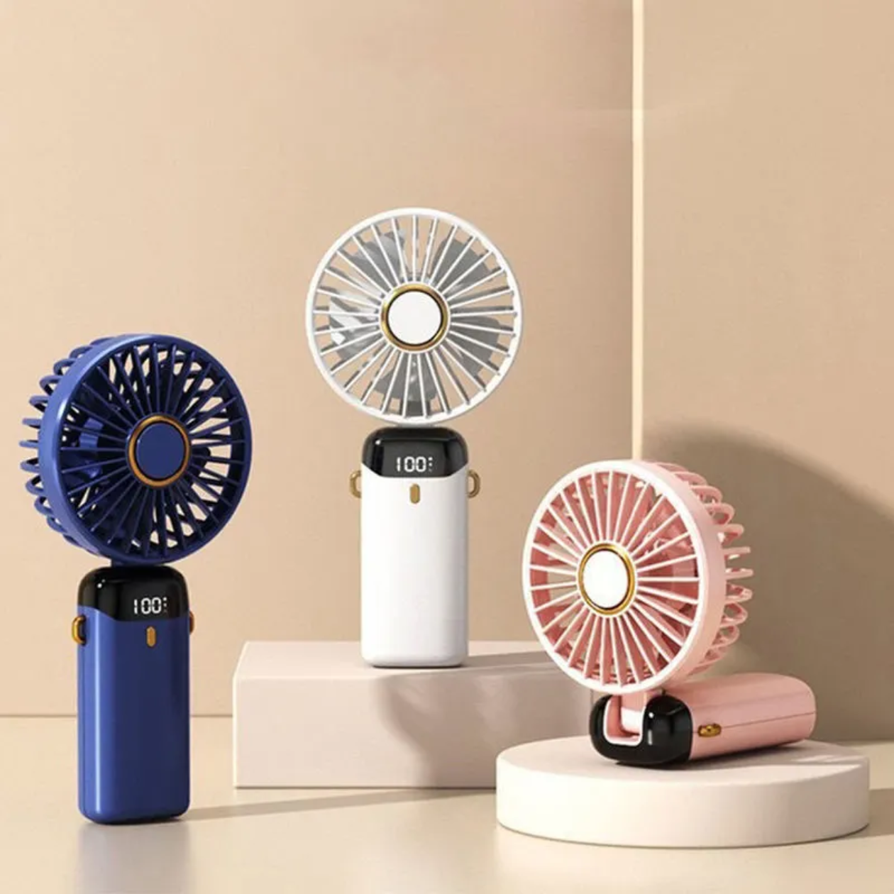 ️Portable Rechargeable Mini Fan with LED Display & 5 Speeds – Shubaz